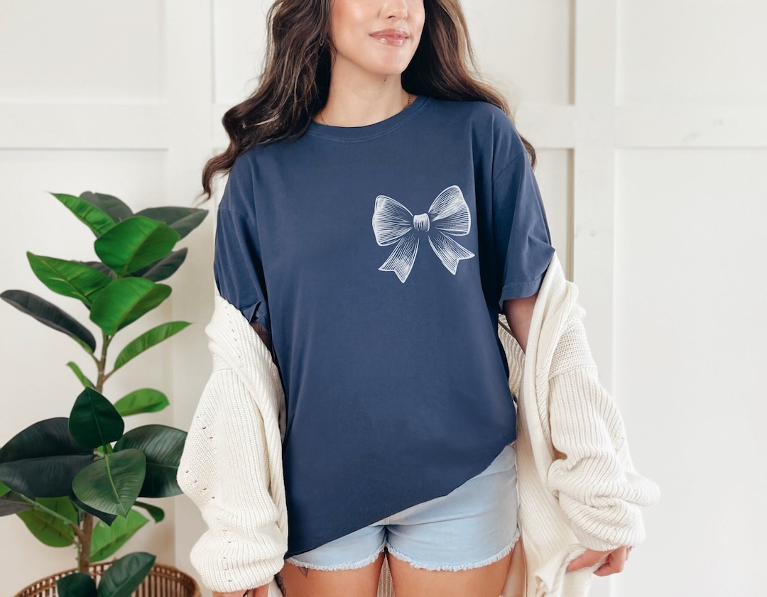 Little White Bow T-shirt Bow Design Cute Bow Tee Fashion Bow Elegant ...