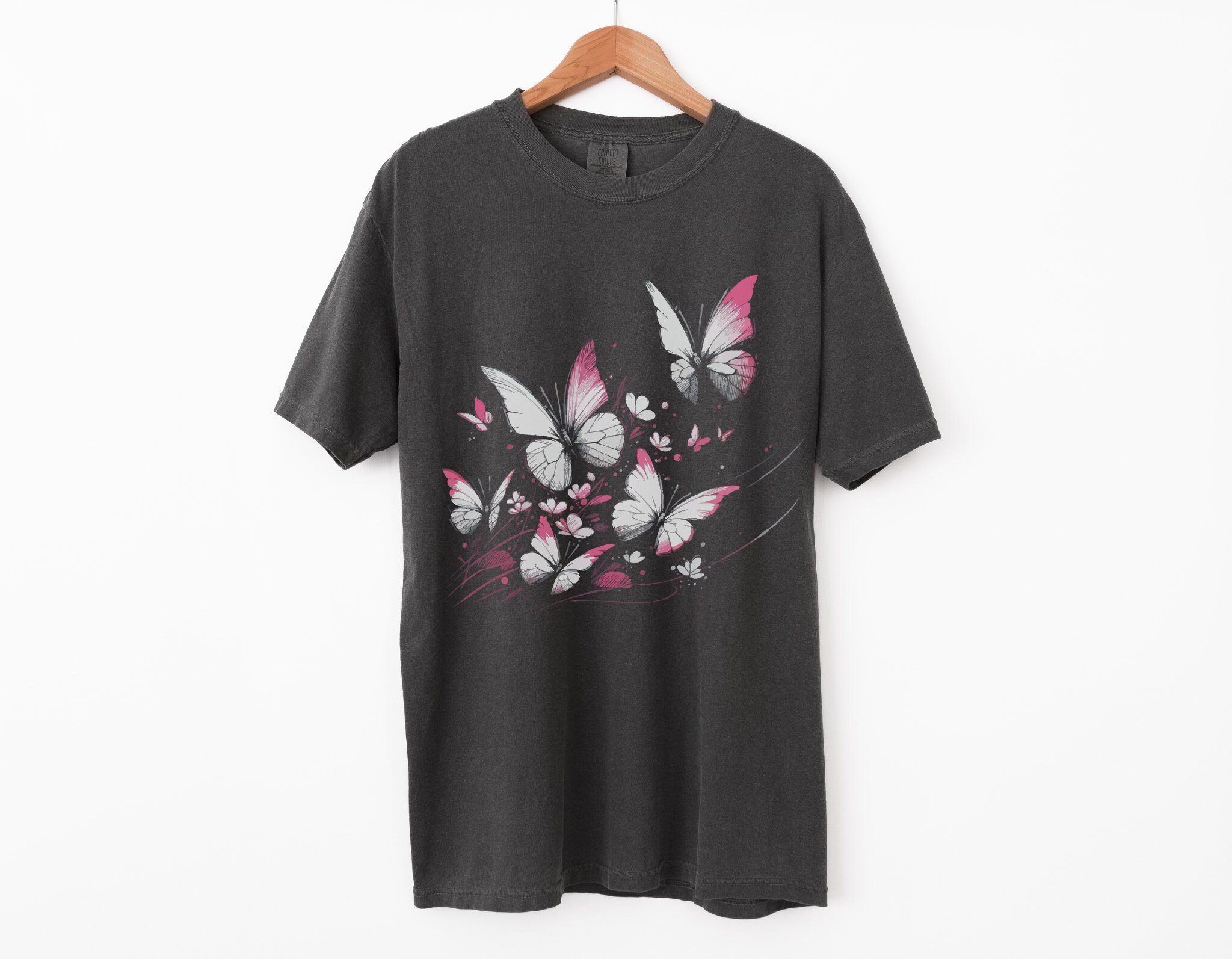 Butterfly Shirt, Butterflies Top, Gift for Her, Artsy Sketch Tee ...