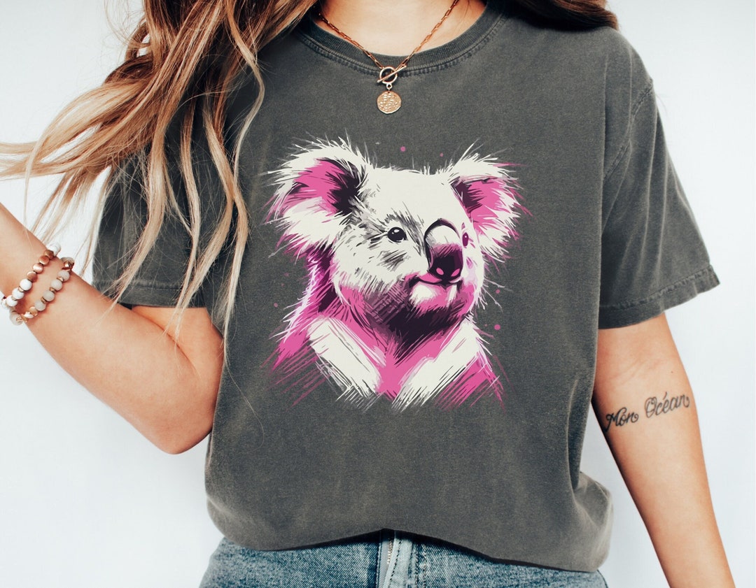 Koala Shirt, Cute Animal Lover T-shirt, Sweet Graphic Tee, Vintage ...