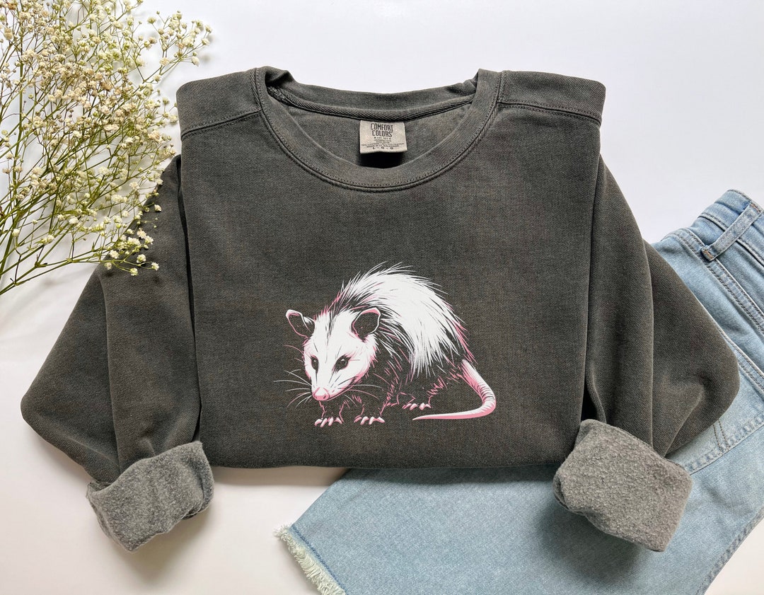 Comfort Colors Opossum Sweatshirt, Cute Animal Sweater, Sweet Graphic ...