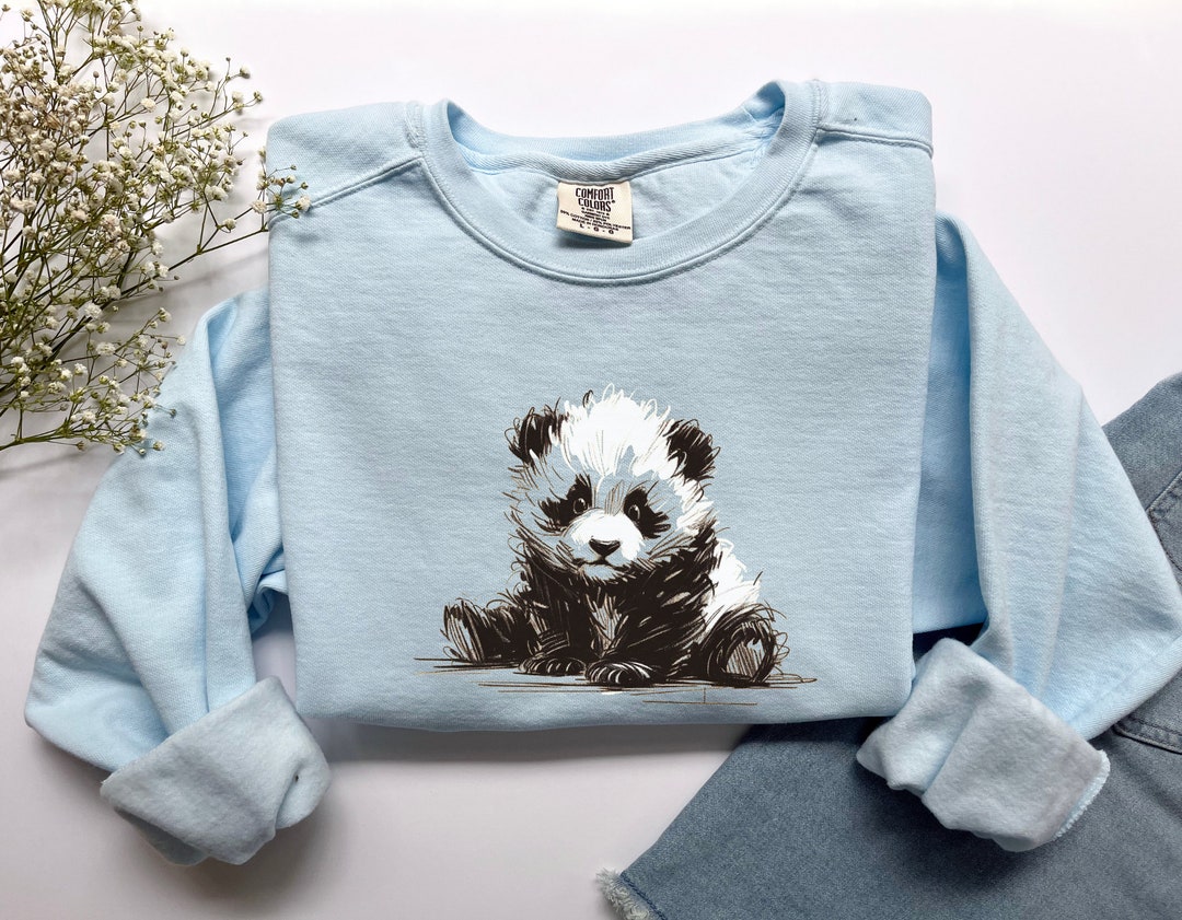 Comfort Colors Panda Sweatshirt, Artsy Panda Cub Crewneck - Etsy
