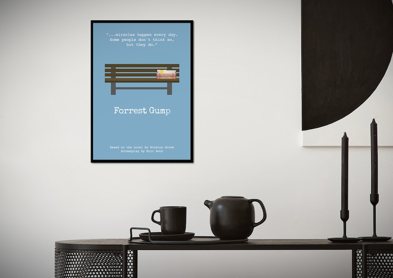 Forrest Gump, Minimalist Film Art, Movie Poster, Inspirational Quote ...