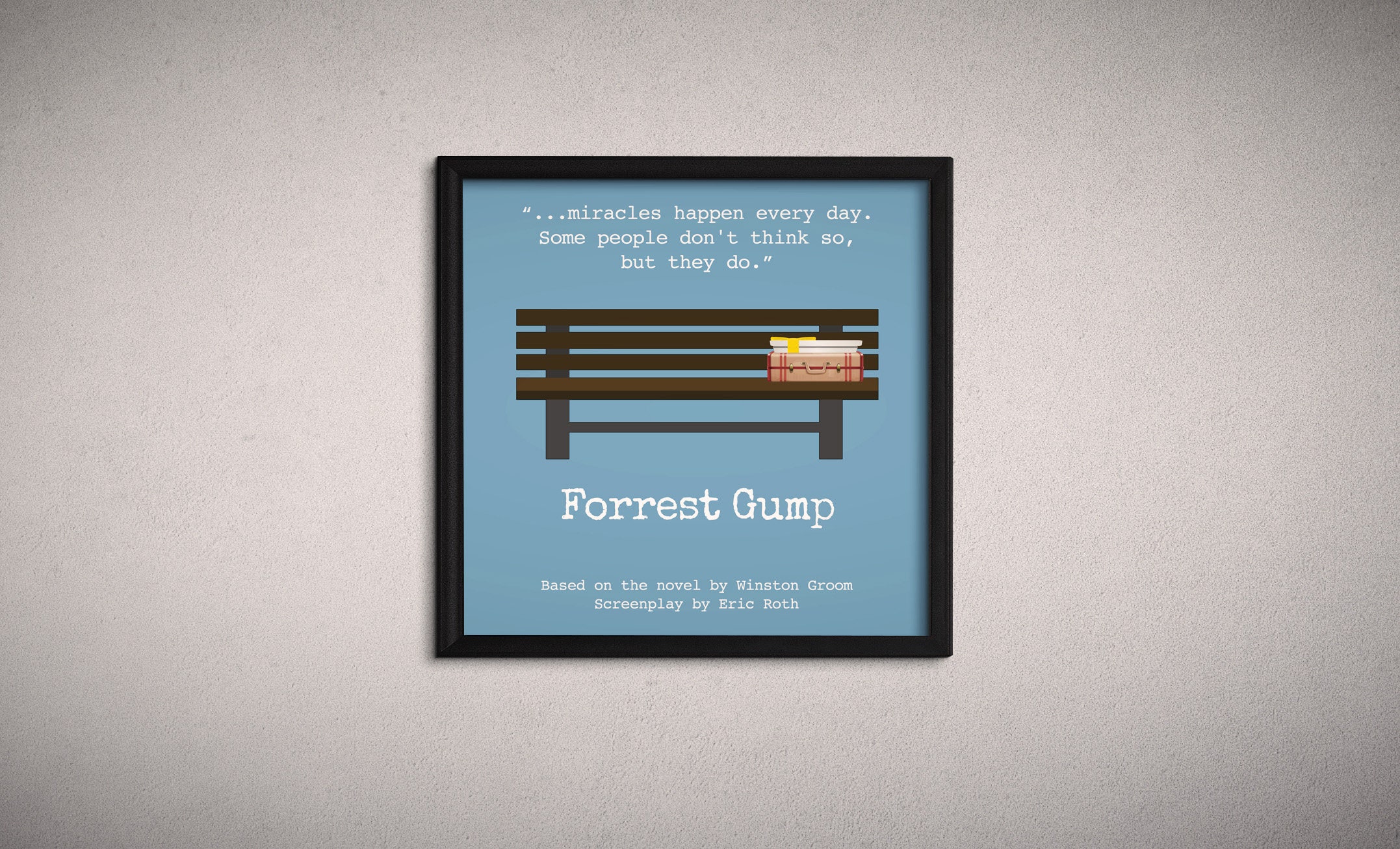 Forrest Gump, Minimalist Film Art, Movie Poster, Inspirational Quote ...