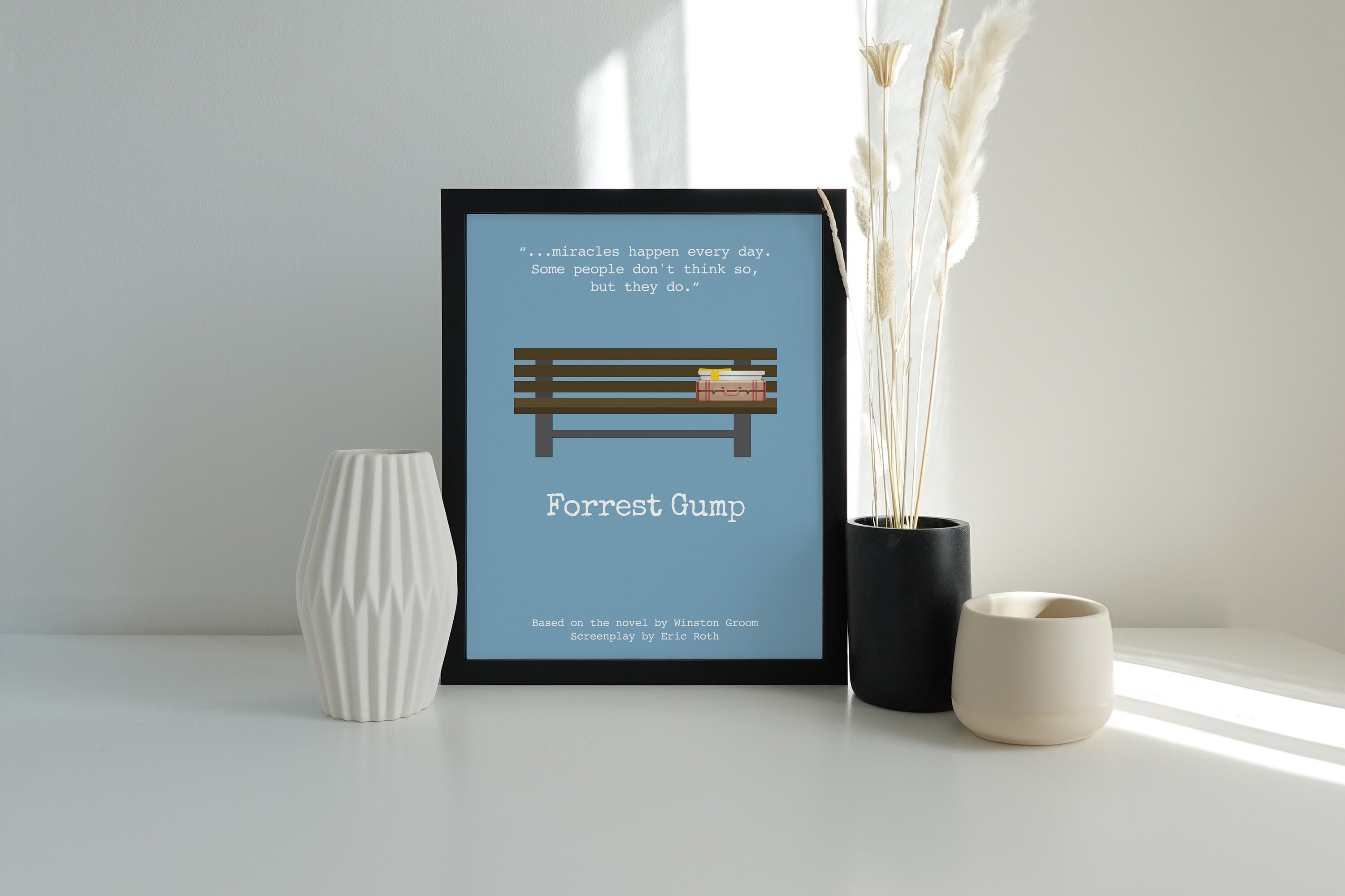 Forrest Gump, Minimalist Film Art, Movie Poster, Inspirational Quote ...