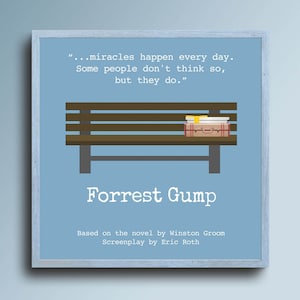Forrest Gump, Minimalist Film Art, Movie Poster, Inspirational Quote ...