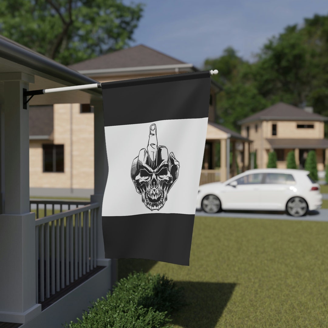 Middle Finger and Skull House Banner - Etsy