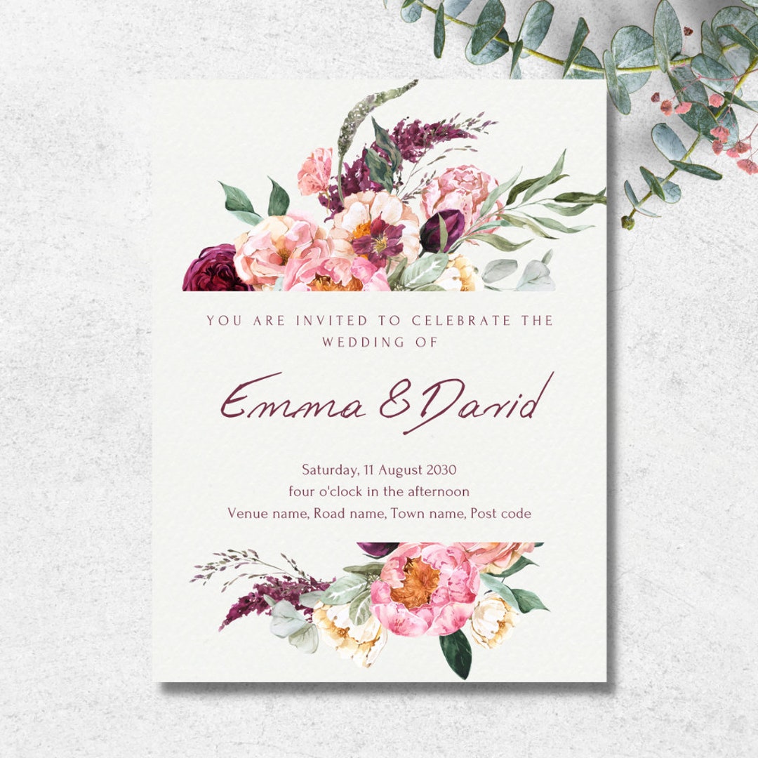 Wedding Invitation 1 Emma Collection - Etsy