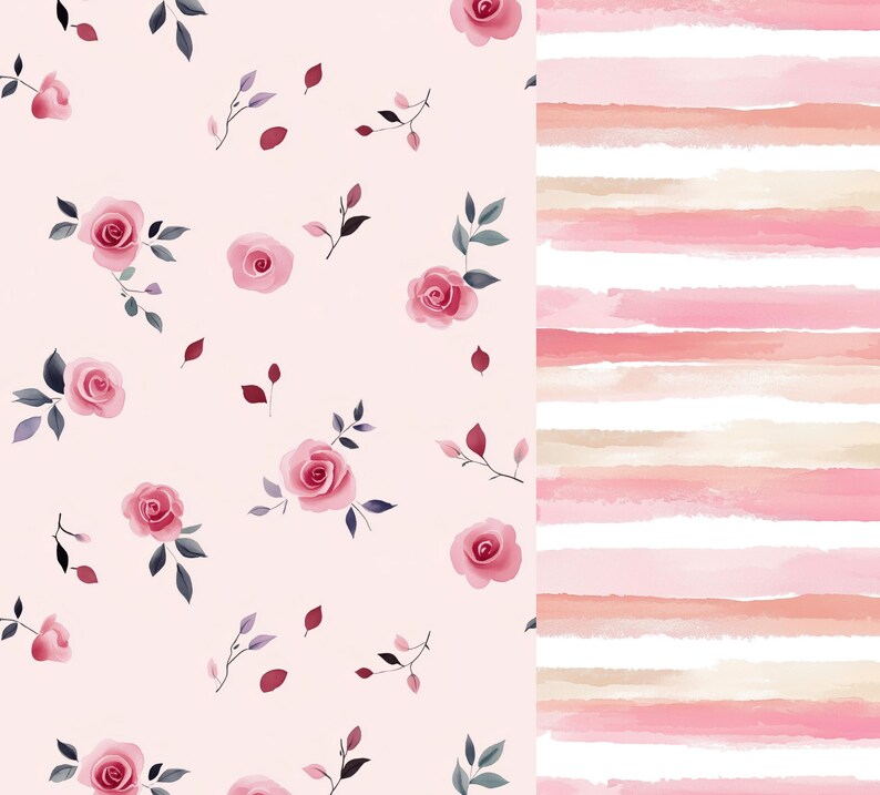 Watercolor Floral Pattern Bundle: Seamless Garden Digital Paper (PNG ...