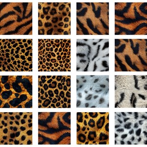 Big Cat Fur Pattern Pack – Seamless Leopard, Tiger, Cheetah, Jaguar ...