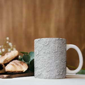 Embossed White Flower Digital Paper - 12x12 Floral Patterns for Crafts ...