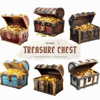 Watercolor Treasure Chest Clipart, Printable Game Art (digital Download ...