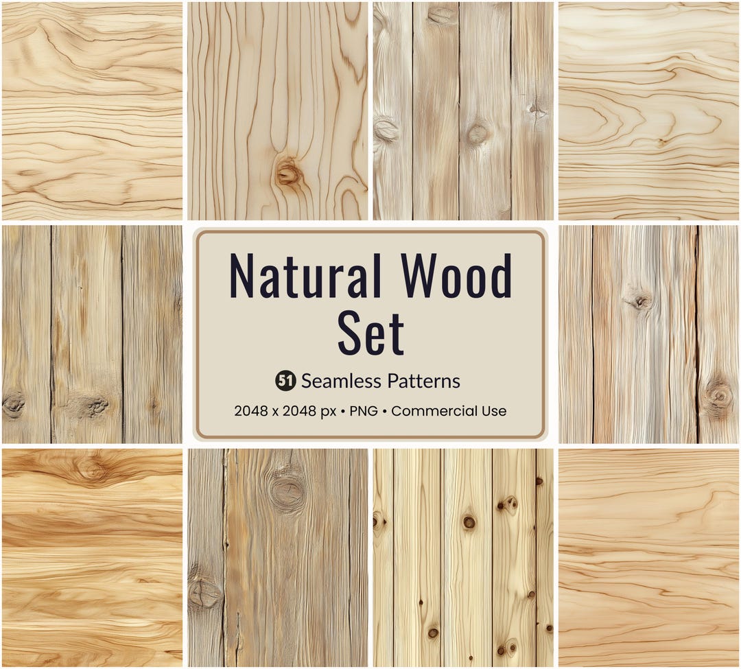 51 Natural Wood Seamless Digital Paper Textures | Rustic Wood Grain ...