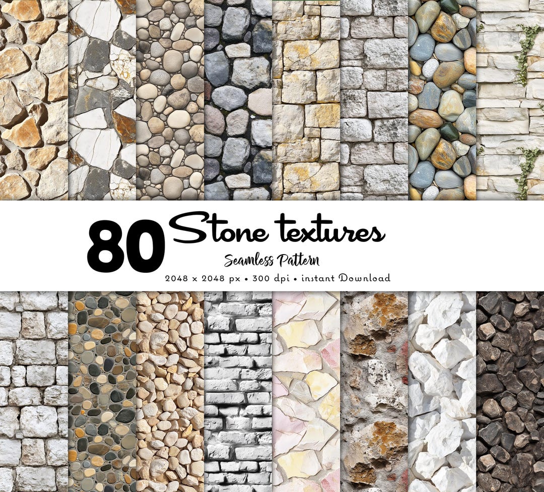80 Stone Seamless Pattern | High-quality Digital Download | Printable ...