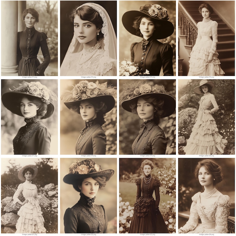 42 Vintage Ladies Junk Journal Kit | Antique Victorian Women Portraits ...