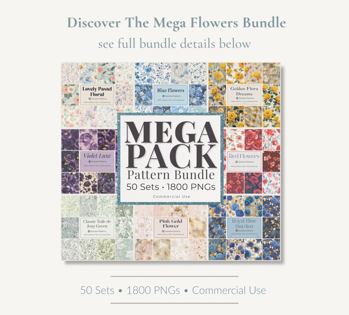 38 Aged Victorian Seamless Patterns, Vintage Floral Damask Digital ...