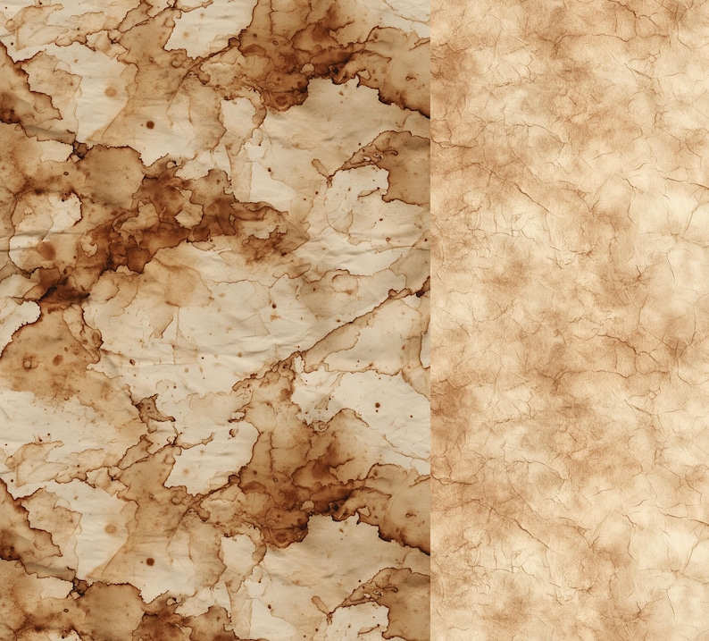 Coffee Stain Paper Textures: Seamless Grunge Backgrounds (JPG Digital ...