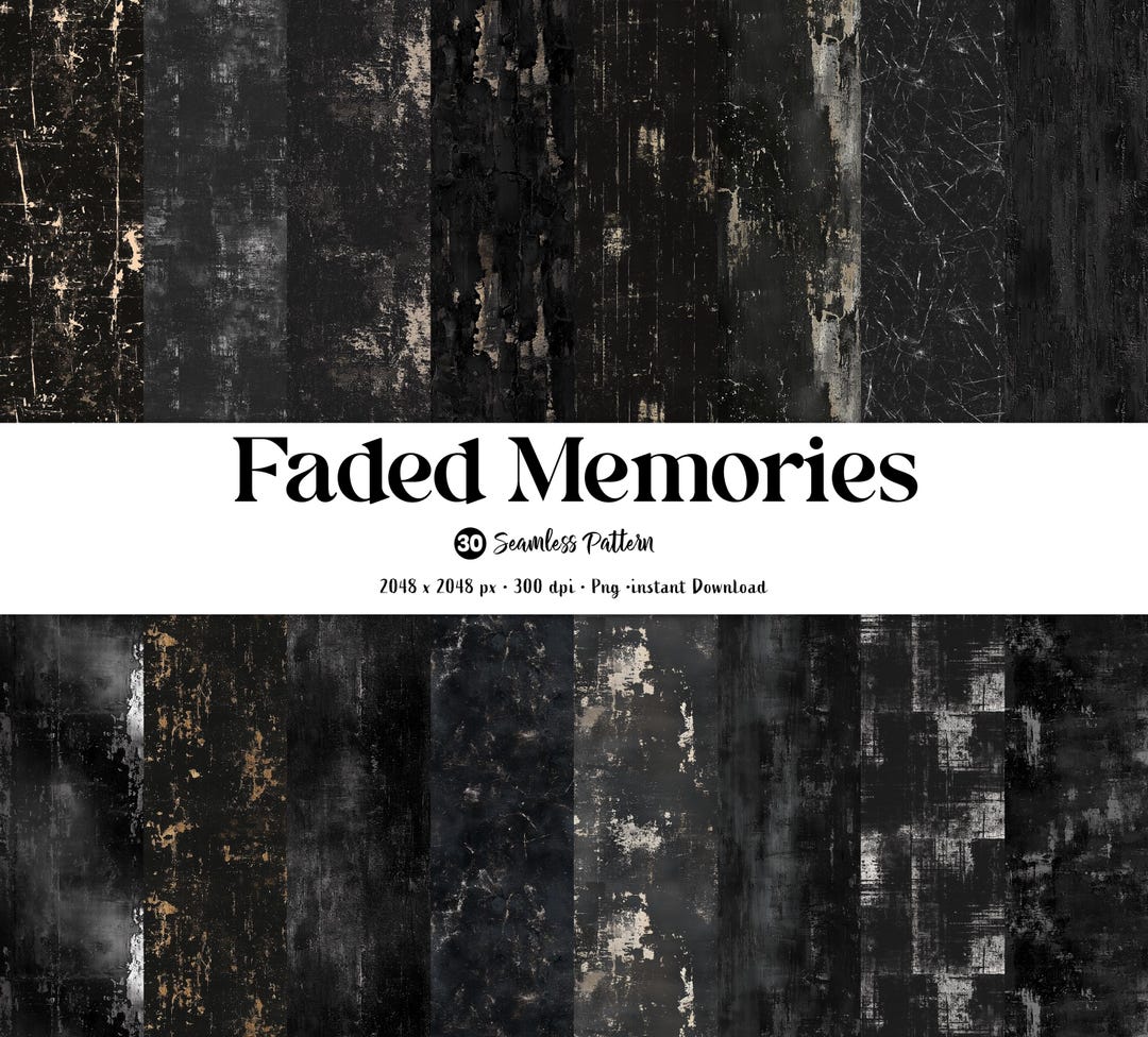 Faded Memories Grunge Texture Digital Paper Pack - 30 Seamless Patterns ...