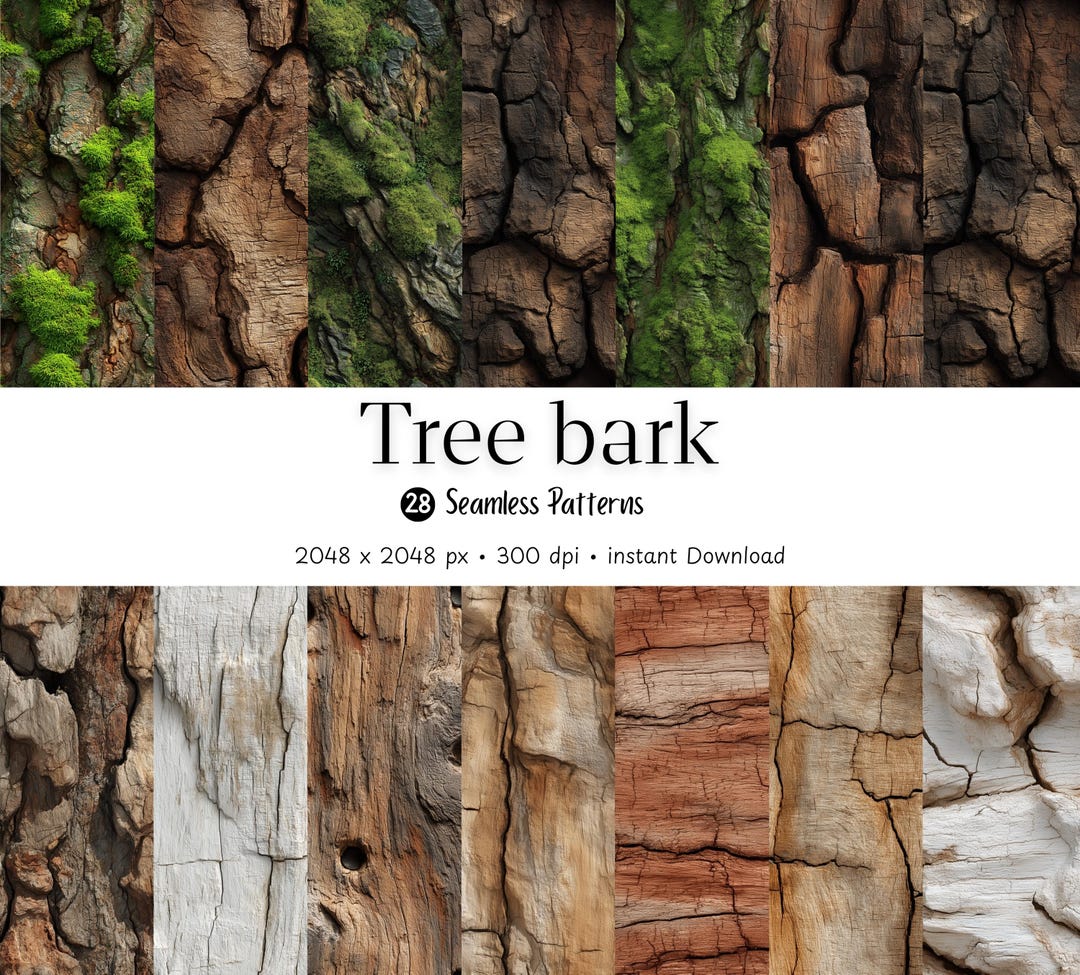 Tree Bark Texture: 28 Seamless Natural Patterns (digital Download) - Etsy