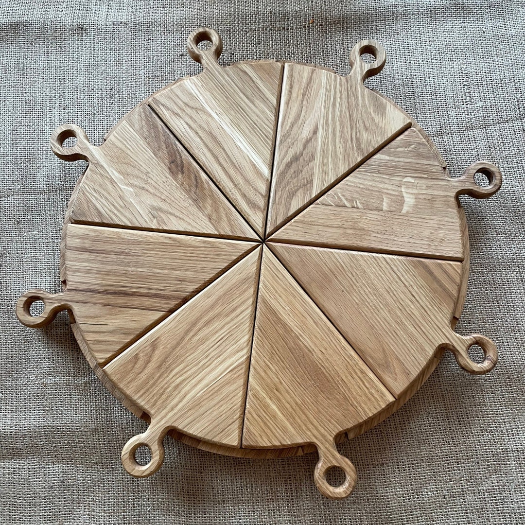 Oak Wood Pizza Plate for Pizza Lovers, Pizza Plate With Serving Slices ...