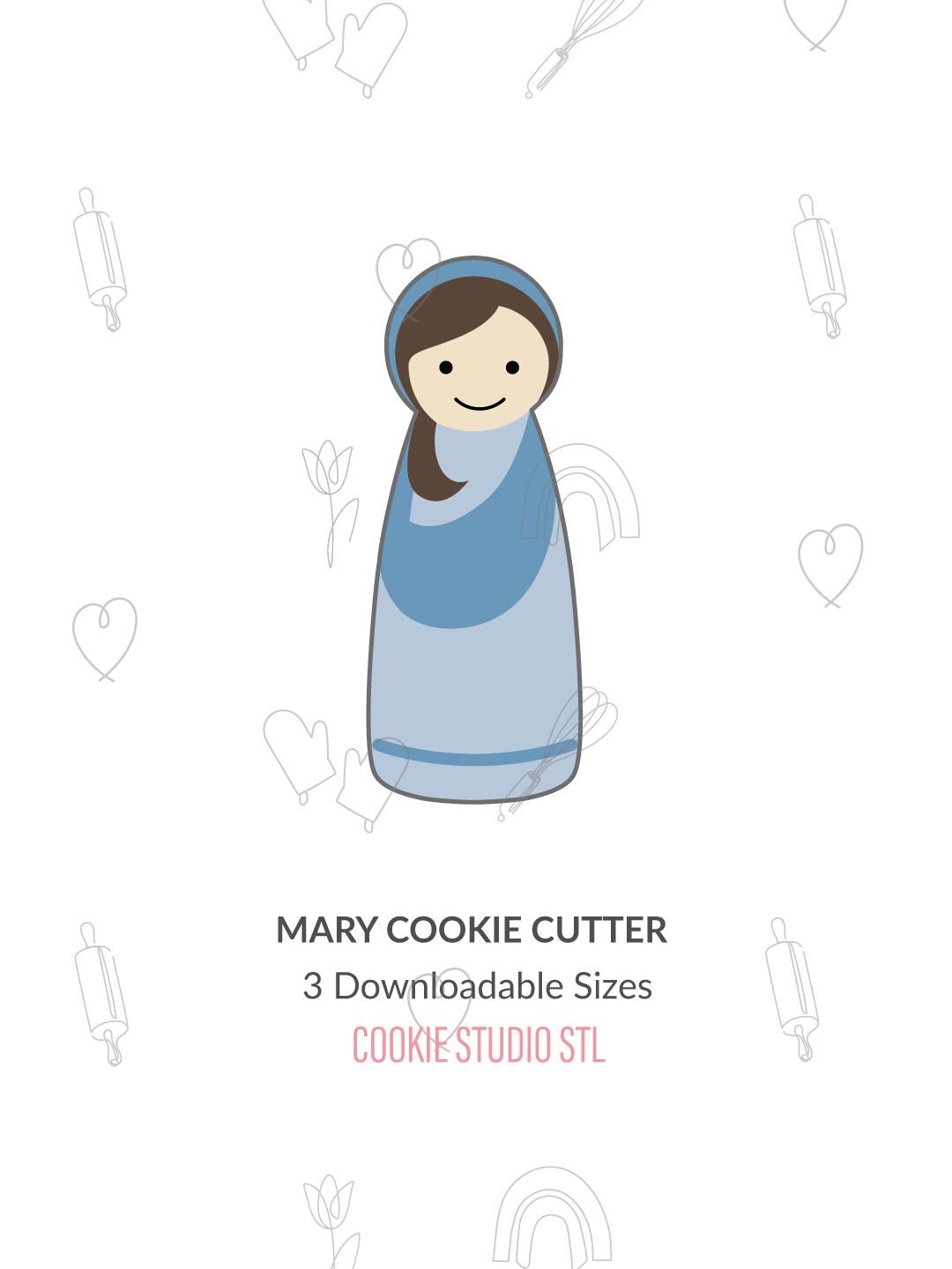 Mary Nativity Cookie Cutter, 3D Printable Cookie Cutter, Instant ...