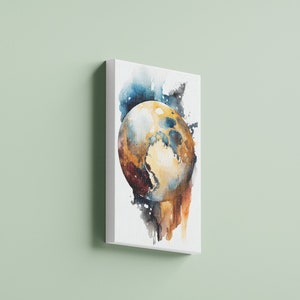 Stunning Dwarf Planet Pluto Painting - Watercolors - Matte Canvas ...