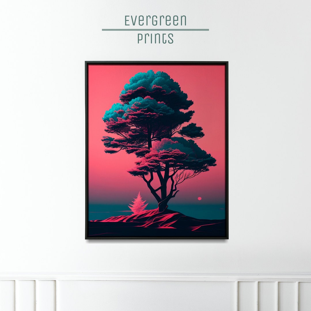 Vaporwave Tree Digital Download Printable - Etsy