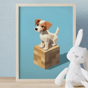 Simple Isometric Dog - Digital Download Printable Art - Etsy