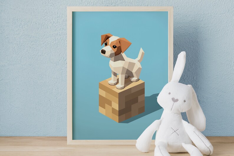 Simple Isometric Dog - Digital Download Printable Art - Etsy
