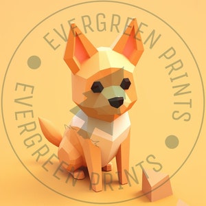 Simple Isometric Dog With a Toy Digital Download Printable Art - Etsy