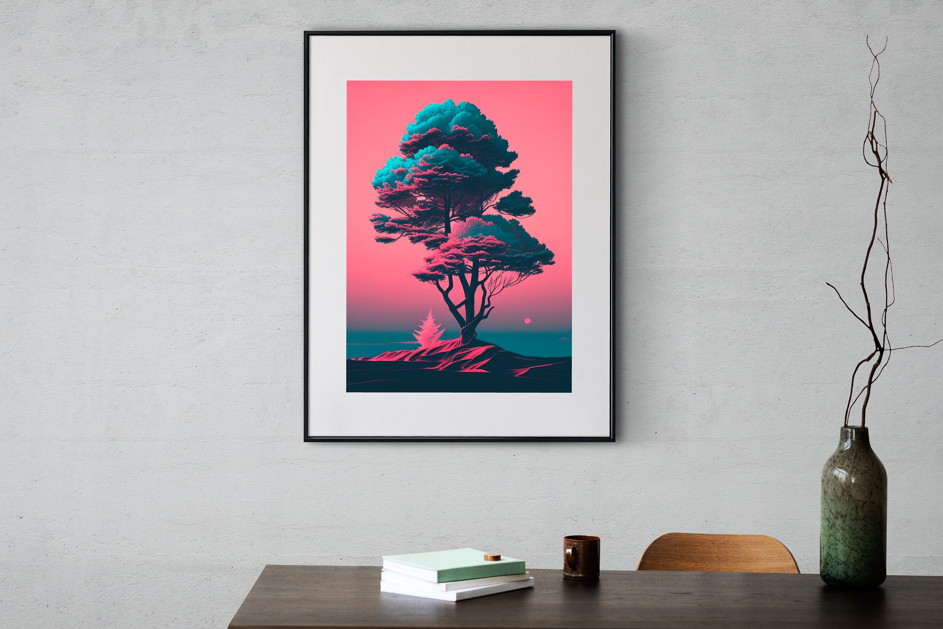 Vaporwave Tree Digital Download Printable - Etsy