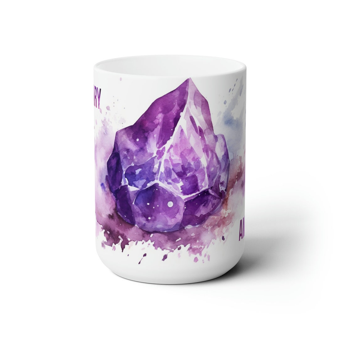 February Amethyst Birthstone Mug Ceramic Mug 15oz, Microwave and ...