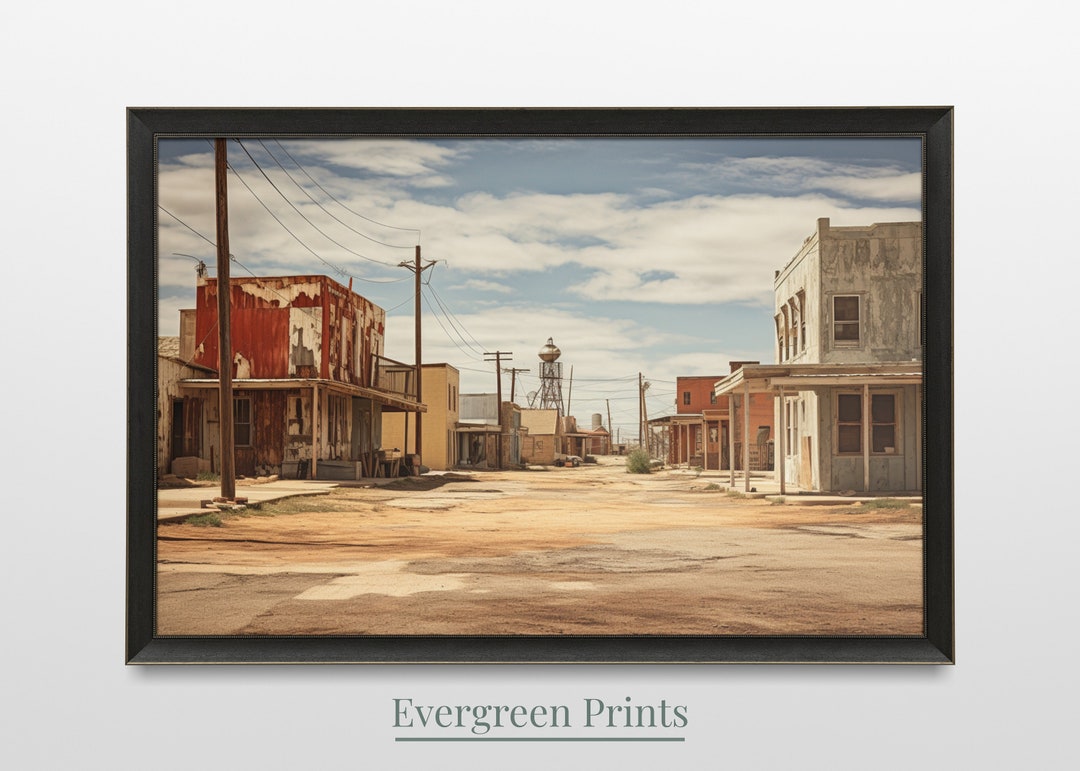 Rustic Rundown Town Print - Digital Download Printable Art - Vintage ...