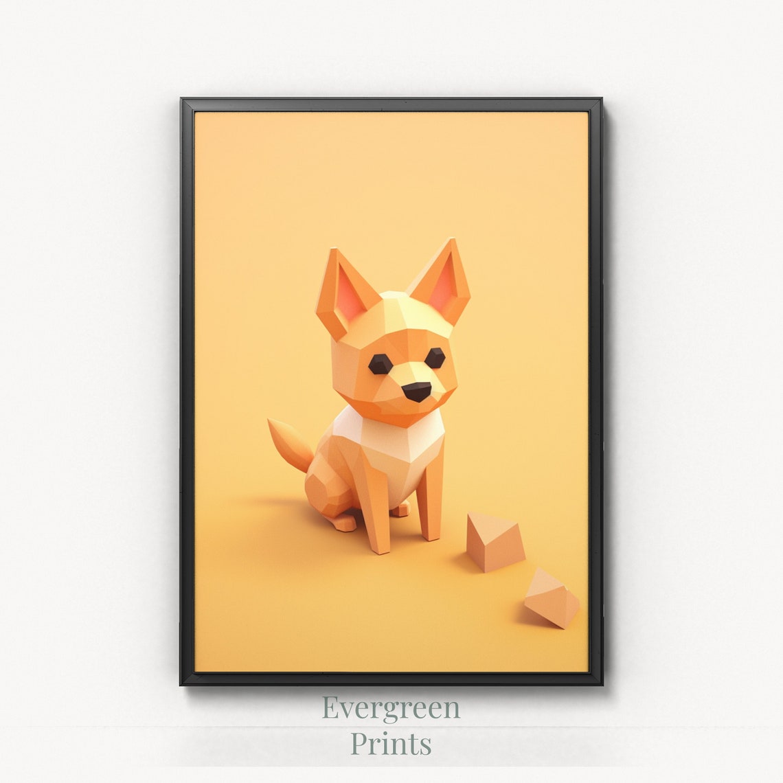 Simple Isometric Dog With a Toy Digital Download Printable - Etsy