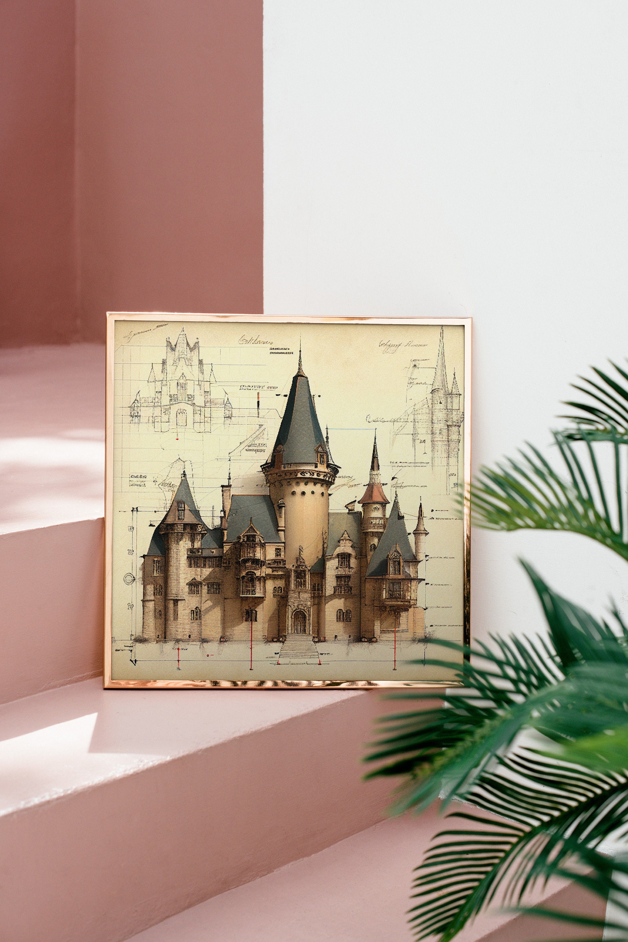 Castle Architectural Diagram - Digital Download Printable Art - Etsy