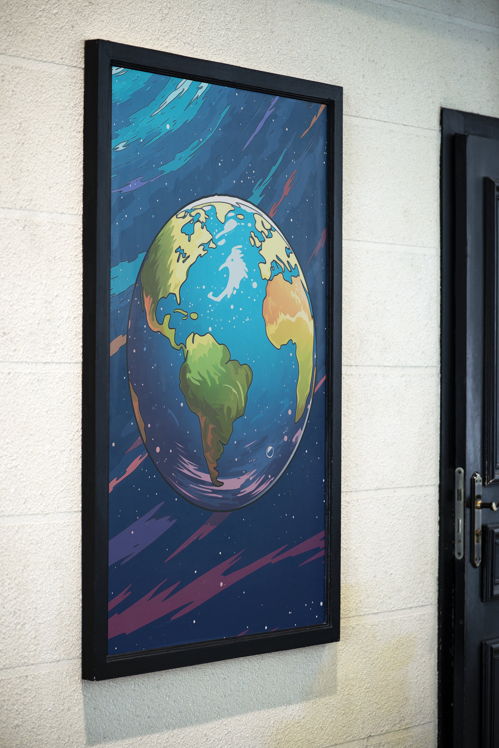 Pop Art Earth in Space Digital Print Celestial Home Decor Instant ...