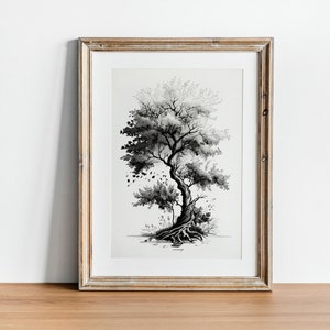 Tree Sketch With Pen - Digital Download Printable Art - Etsy
