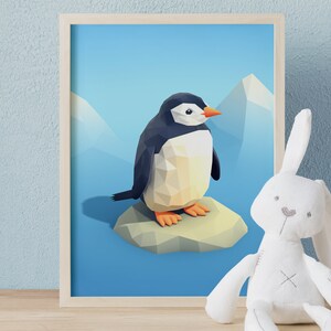 Simple Isometric Penguin - Digital Download Printable Art - Etsy
