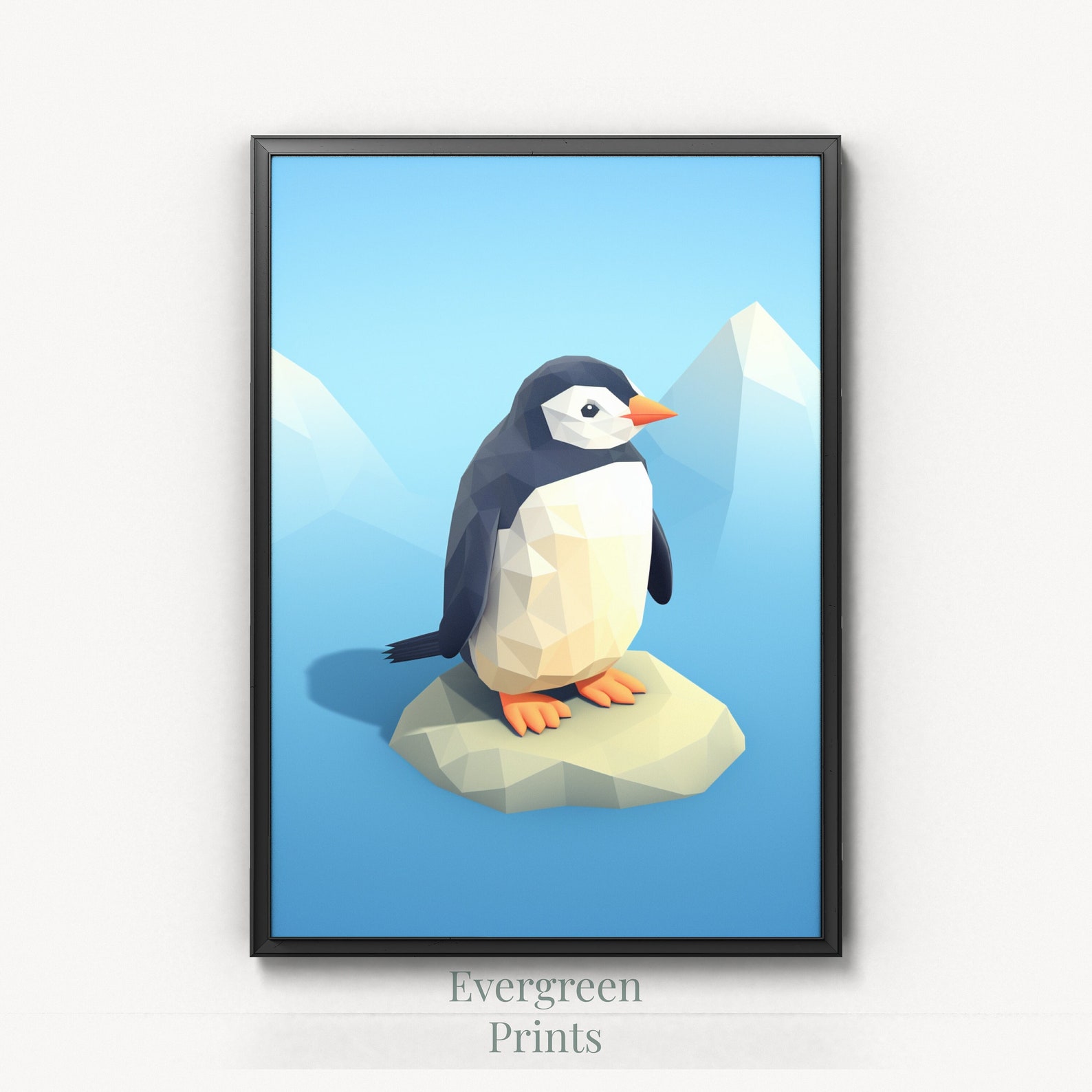 Simple Isometric Penguin - Digital Download Printable Art - Etsy