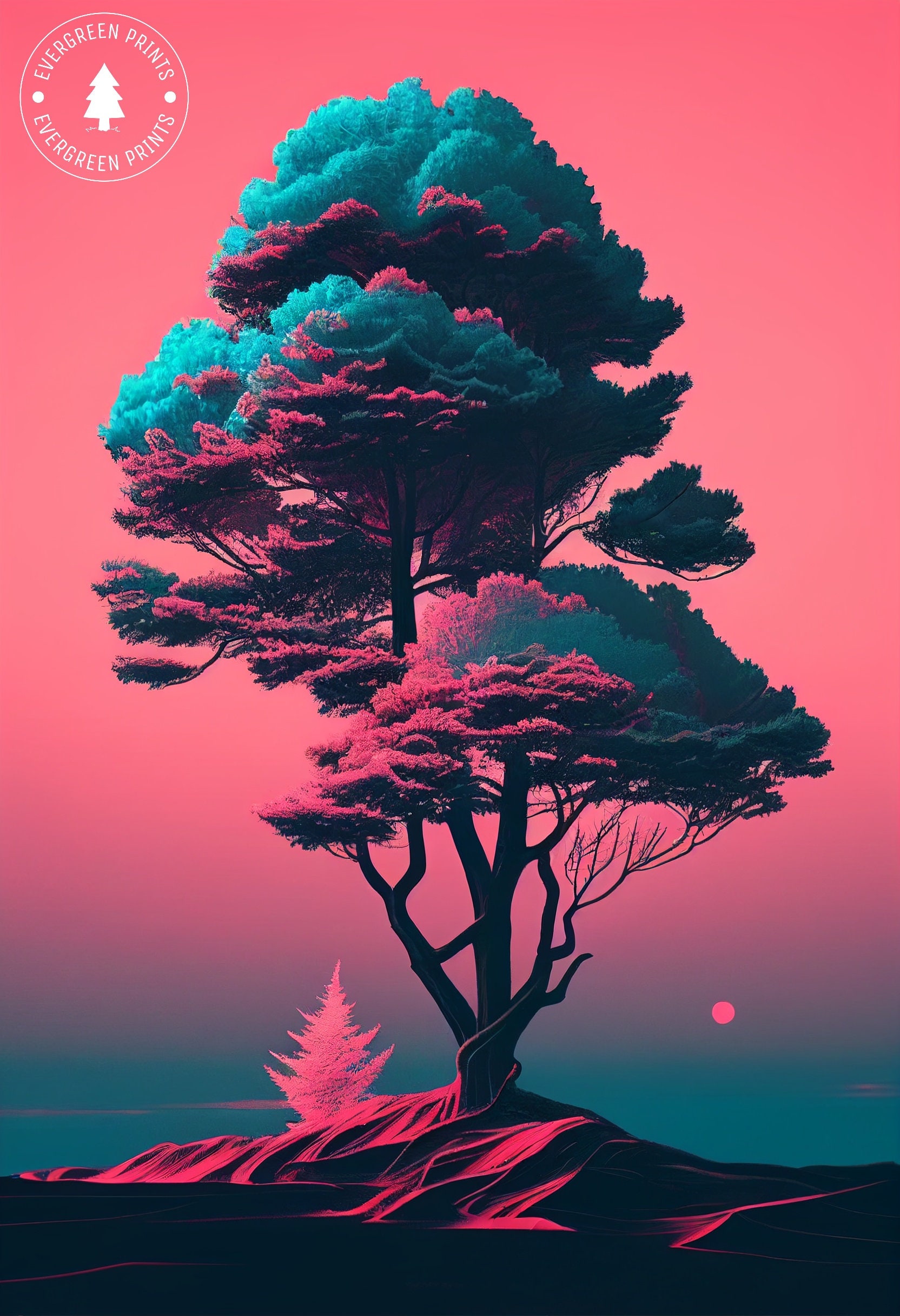 Vaporwave Tree Digital Download Printable - Etsy
