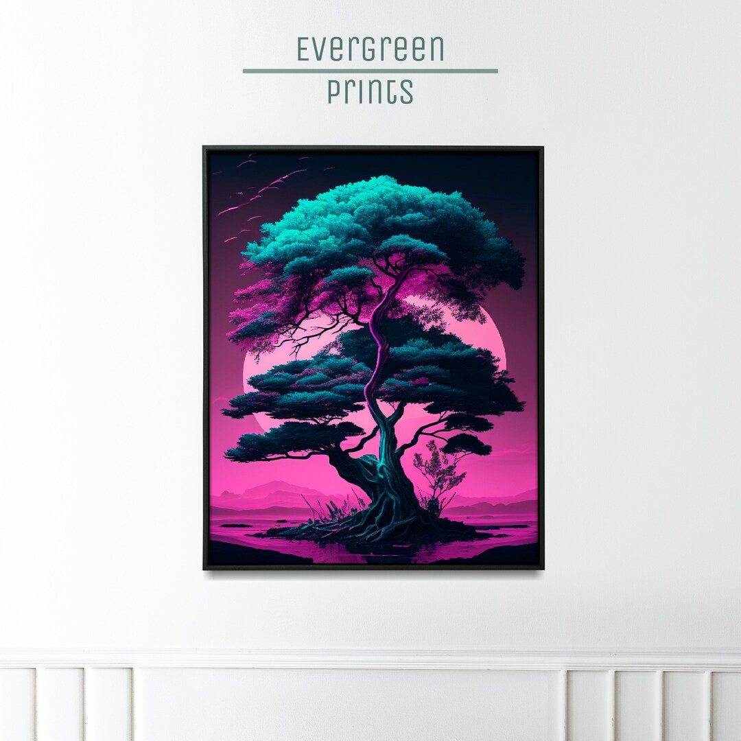 Vaporwave Tree - Digital Download Printable - Etsy