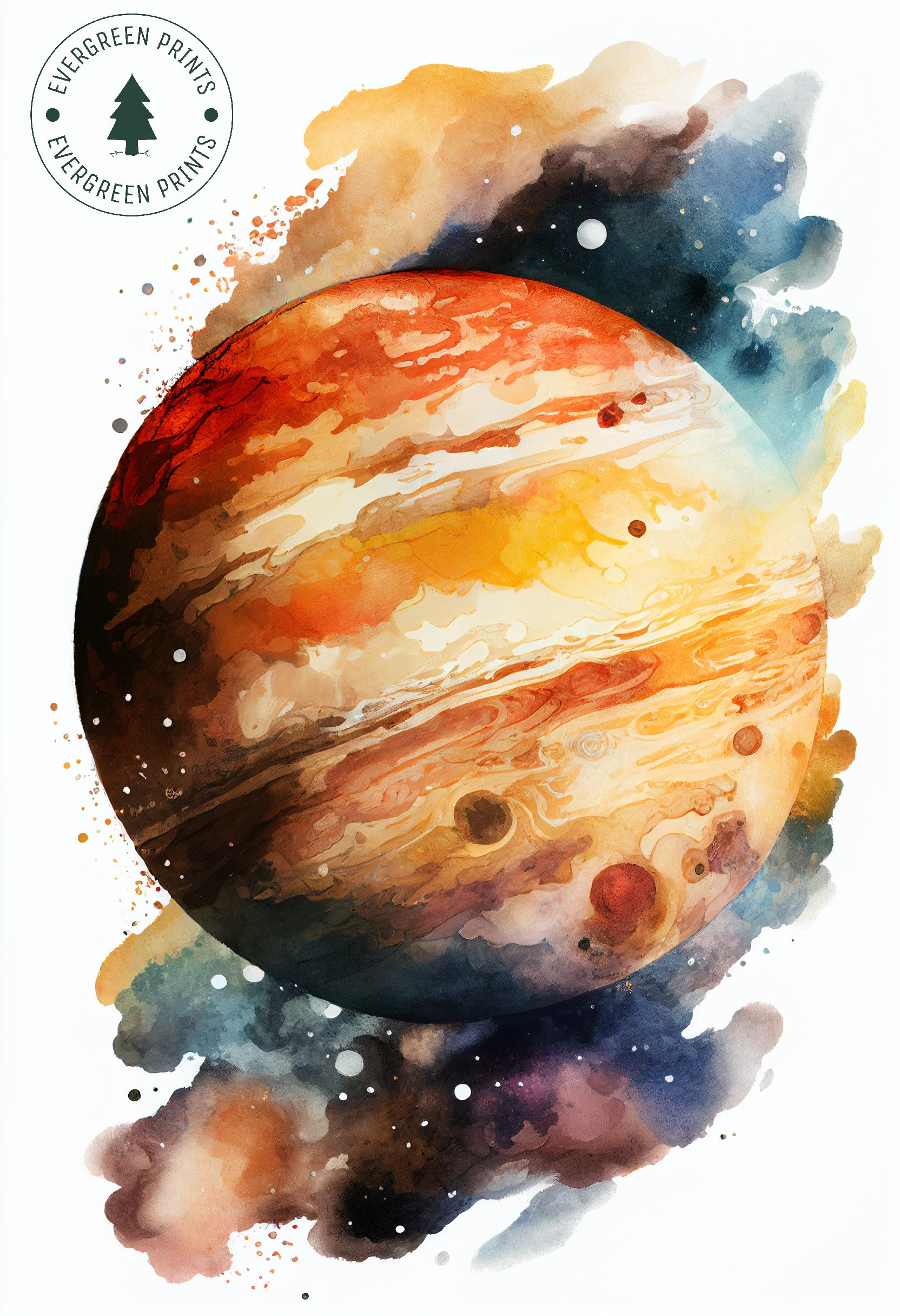 Watercolor Jupiter - Digital Download Printable Art - Etsy