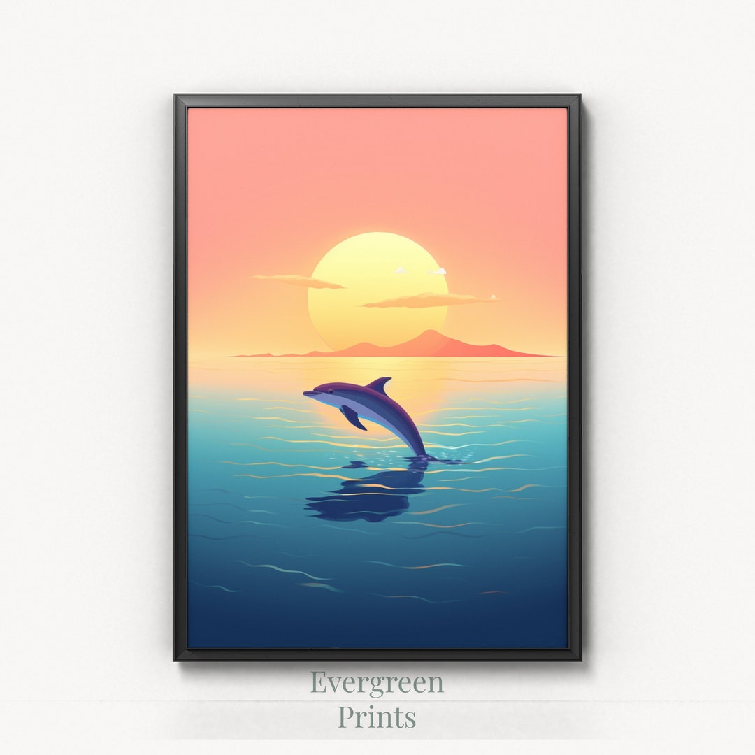 Simple Isometric Dolphin - Digital Download Printable Art - Etsy