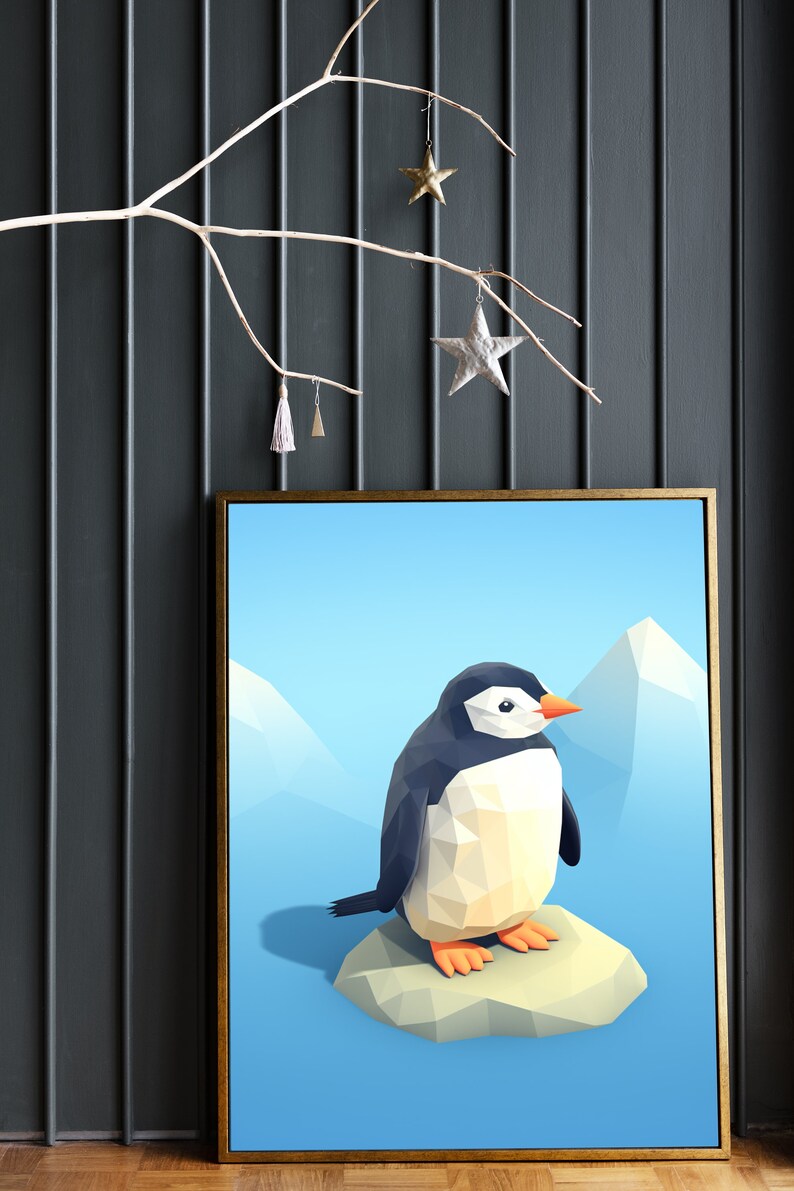 Simple Isometric Penguin - Digital Download Printable Art - Etsy