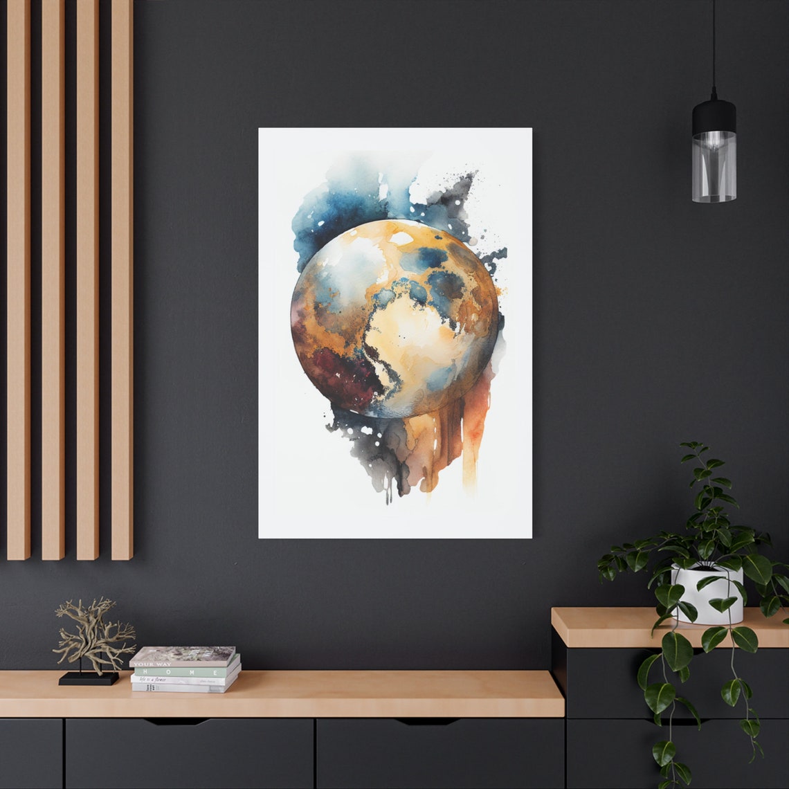 Stunning Dwarf Planet Pluto Painting Watercolors Matte - Etsy
