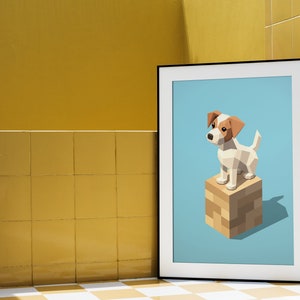 Simple Isometric Dog - Digital Download Printable Art - Etsy