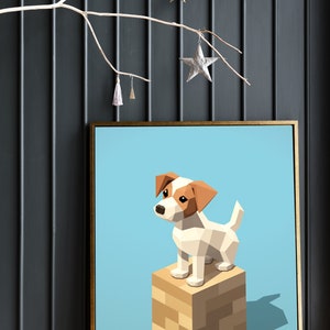 Simple Isometric Dog - Digital Download Printable Art - Etsy