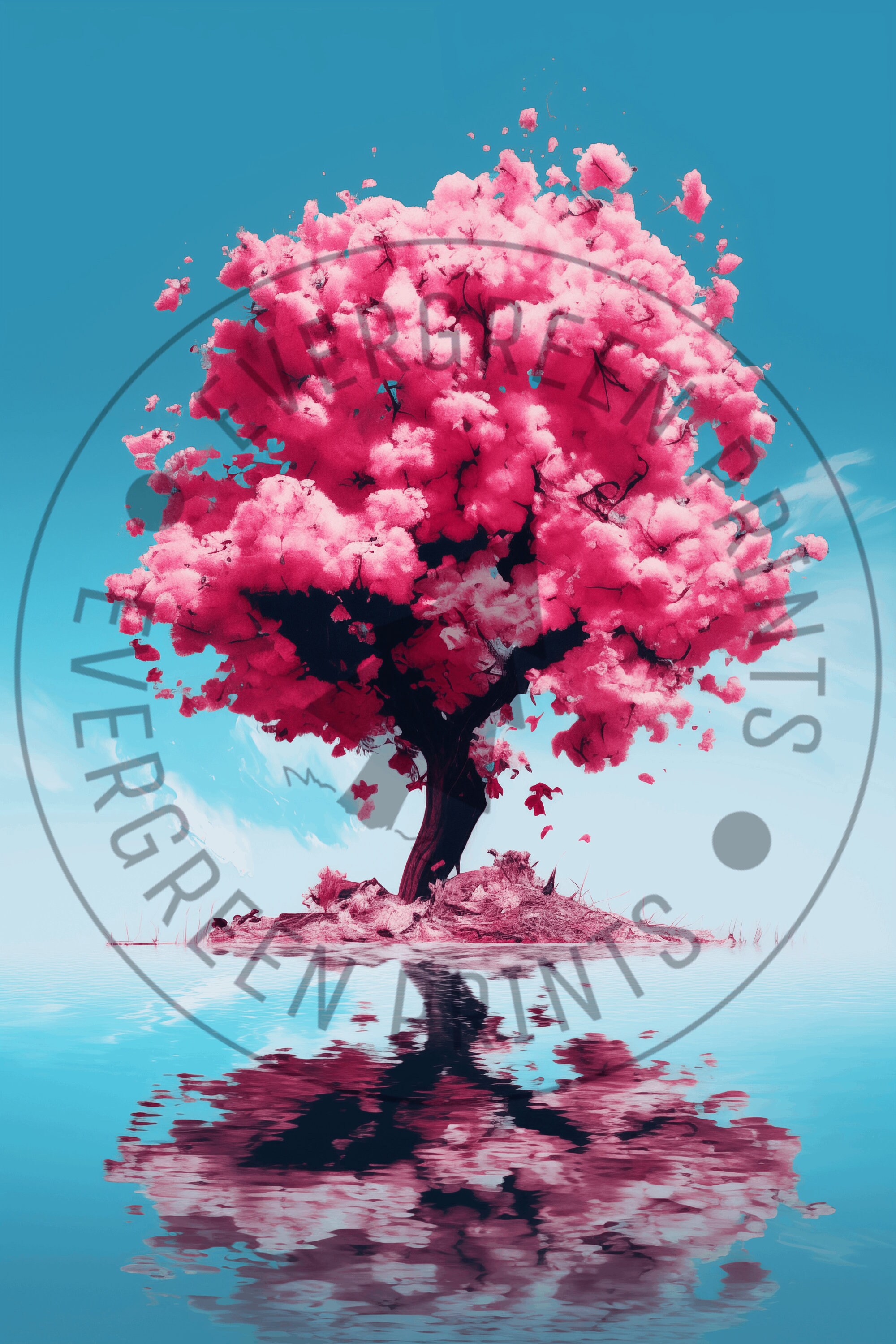 Cherry Blossom Pop Art Print Vibrant Floral Wall Decor Digital Download ...