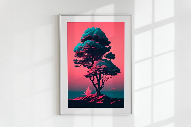 Vaporwave Tree Digital Download Printable - Etsy