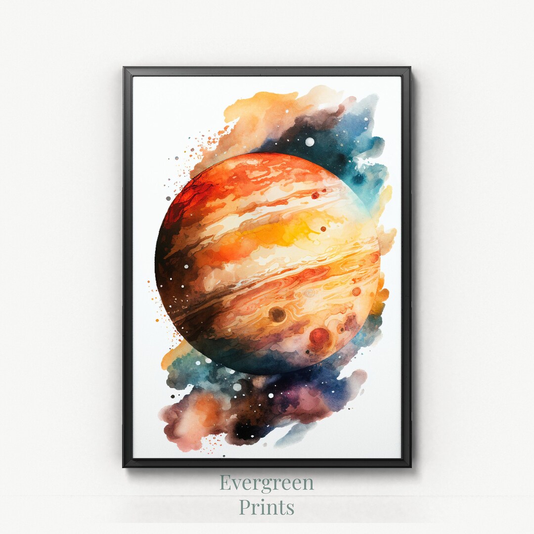 Watercolor Jupiter - Digital Download Printable Art - Etsy