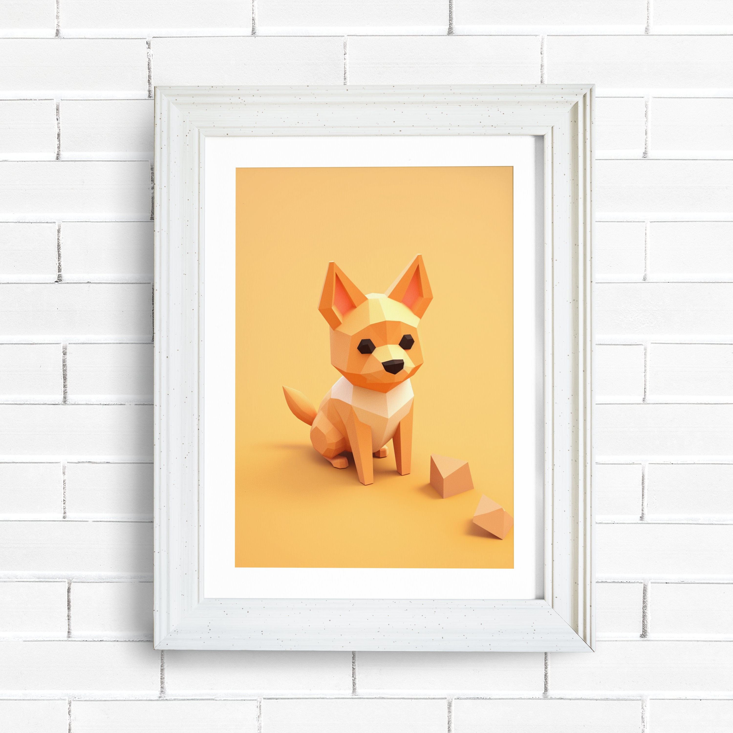 Simple Isometric Dog With a Toy Digital Download Printable - Etsy